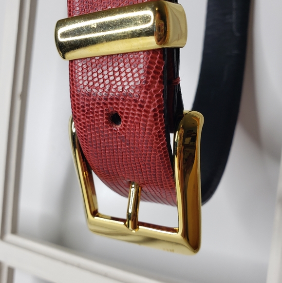 Talbots | Accessories | Talbots Genuine Leather Reptile Brass Buckle ...